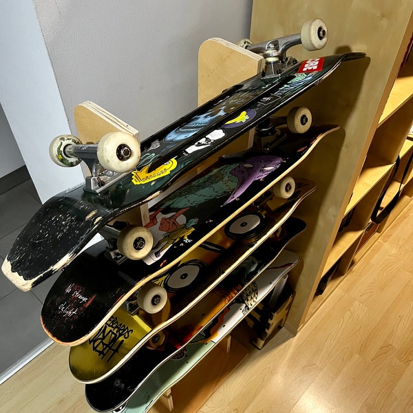 Vertical 7 Skate Rack, Skate Hanger, Support, Multiple Skateboard Stand ...