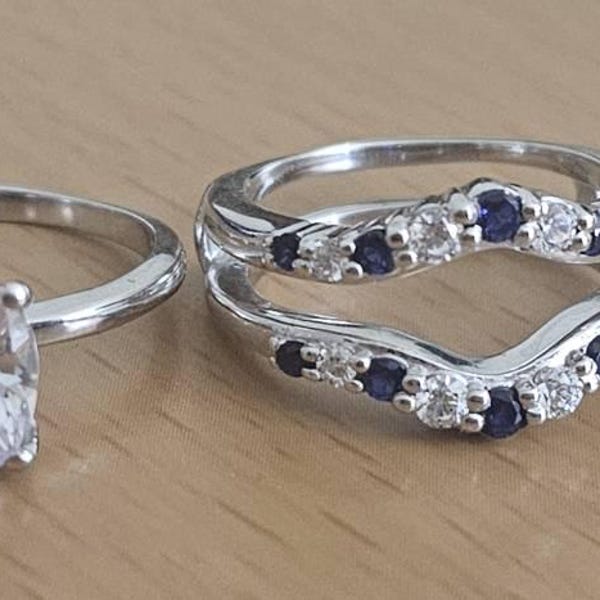 Sapphire Diamond Enhancer Ring Guard Wraps for Ring Enhancer Wrap Ring ...
