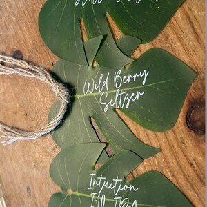 Palm Leaf Name Tag Monstera Name Tag for Bags Tropical - Etsy