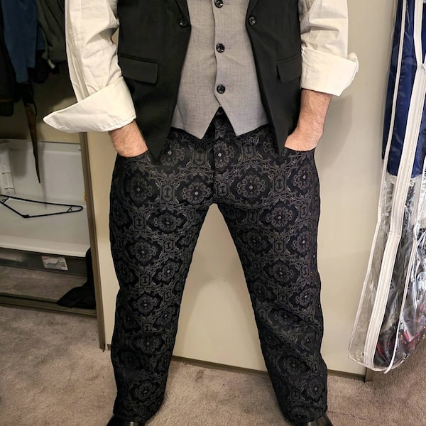 ROCKER PANTS - Black Edwardian Brocade - Etsy