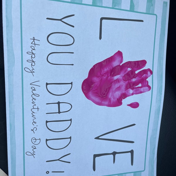 Valentines Day Gift for Husband and Dad From Baby, Printable Handprint ...