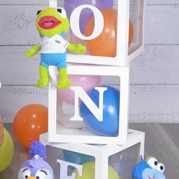 First Birthday Balloon Boxes for Baby Girl or Baby Boy, 1st Birthday ...