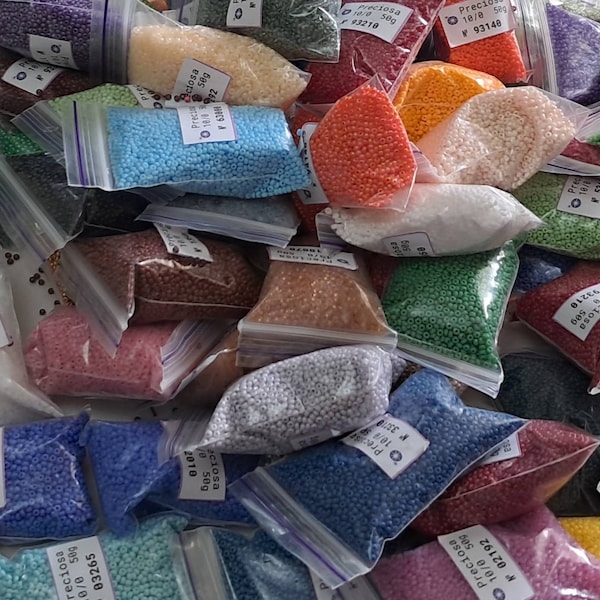 50g Opaque PRECIOSA Seed Beads 10/0 50g per Bag. Traditional Czech ...