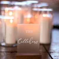 FROSTED Glass Look Acrylic Table Number Sign With Stands, Perspex ...