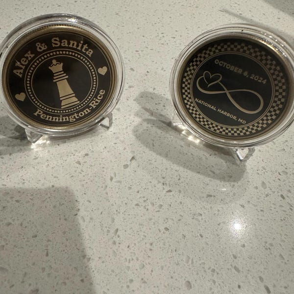 Personalized Wedding Challenge Coin - Etsy