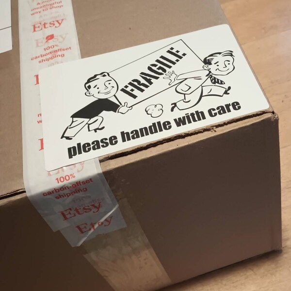 Packaging Label Ugly Box Design. Reused Box Sticker. Recycled Shipping ...