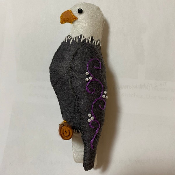 Eagle Sewing Pattern, Felt Christmas Ornament PDF SVG, Felt Bird ...