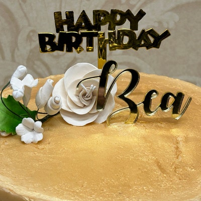 Cursive Acrylic Custom Cake Name Tags Cake Charms Place - Etsy