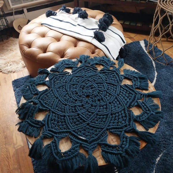 Macrame Table Centerpiece Charger, Round Runner, Wedding Color ...