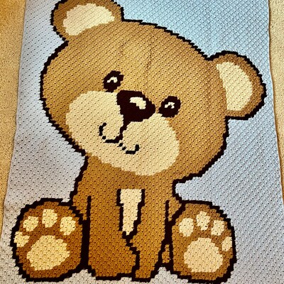 Cute Teddy Bear Graph Written Pattern for C2C & Tapestry Crochet C2C ...