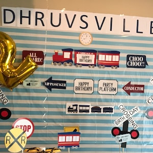 35 Train Party Printable Props, Conductor Train Themed Party Diy Photo ...