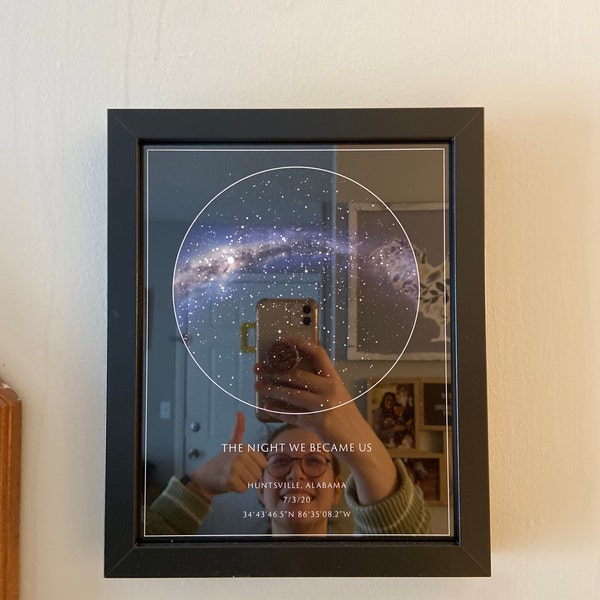 Custom Star Map | Framed Poster | REAL Night Sky | Custom Star Poster ...