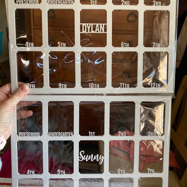 11x14 Wooden School Years Photo Mat - MAT ONLY - 2.5x3.5 Photo Inserts ...