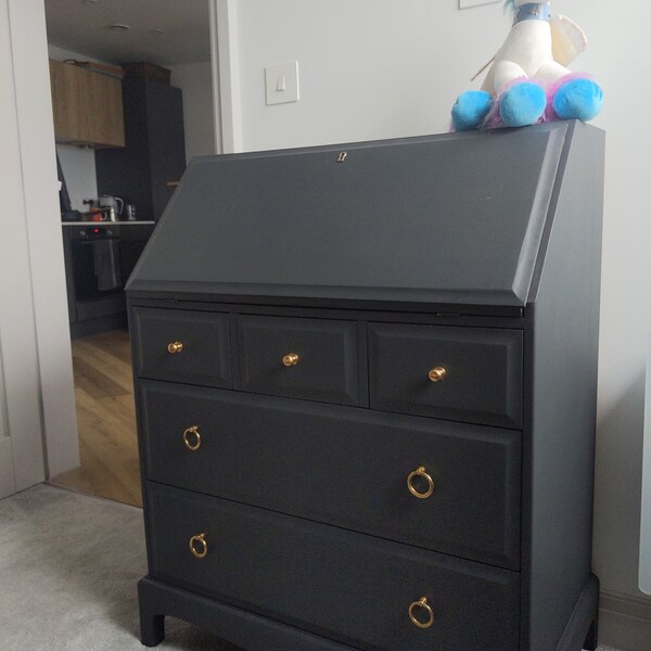 Stag Double Pedestal Mahogany Dressing Table With Stool, Stag Vanity ...
