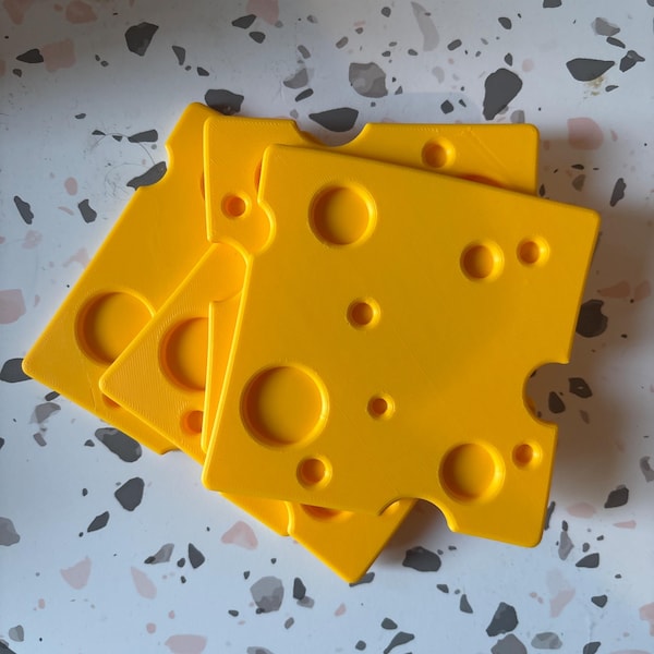 Sliced Cheese Drink Coasters 4 Inch - Set of 4 | Food Theme Novelty ...