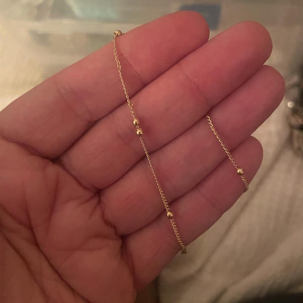 18K Gold Filled Round Chain Necklace,dainty Knot Link Chain,gold Cable ...