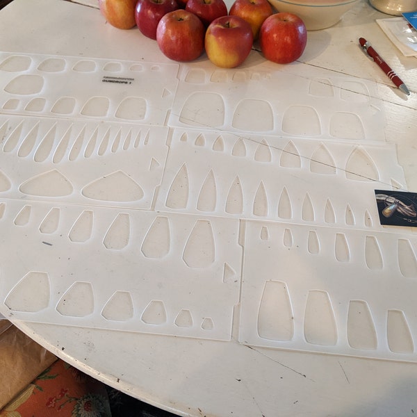 Lapidary Templates, Oval Shapes 1 Cabochon Templates, Plastic Templates ...