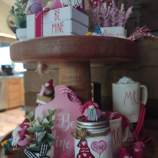Valentines Day Gnome Mini Mason Jar, Love Perfect Mason, Tiered Tray Decor - Etsy