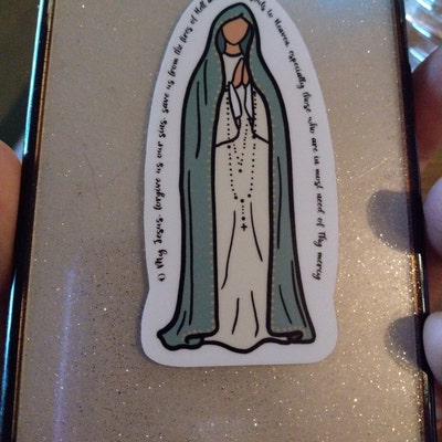 Our Lady of Fatima Sticker, Catholic Vinyl Sticker, Laptop Sticker, Die ...