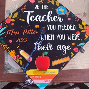 Personalized Future Teacher Grad Cap Topper, Funny Grad Cap Topper ...