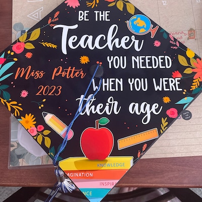 Personalized Future Teacher Grad Cap Topper, Funny Grad Cap Topper ...