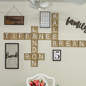 Scrabble Tile Wall Art / Scrabble Tiles / CUSTOM Colors/ | Etsy