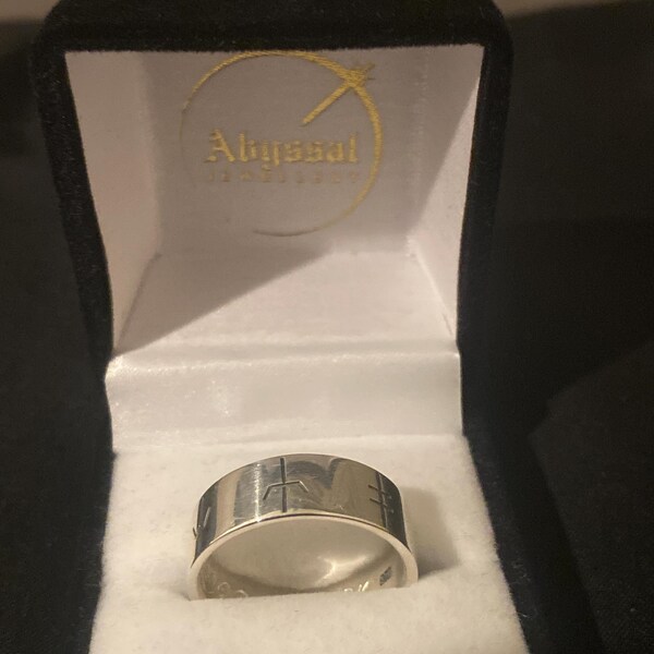 Nebula Whisper | Blue Sapphire Silver Ring, Celestial Fidget Band ...