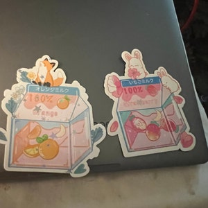Cow Milk Carton Sticker Set Kawaii Cow Milk Sticker Cute Cow - Etsy