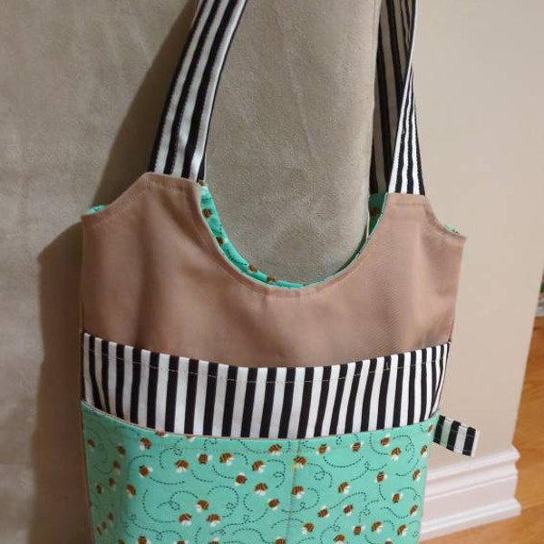 Three Pocket Tote PDF Pattern, Sewing Pattern, PDF Sewing Patterns ...