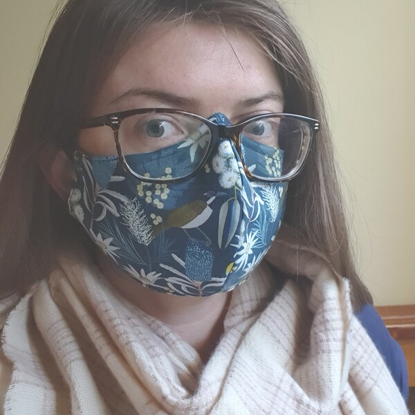 Australian Reusable Cloth Face Masks. Comfortable Ear Loops. 3-layers W ...