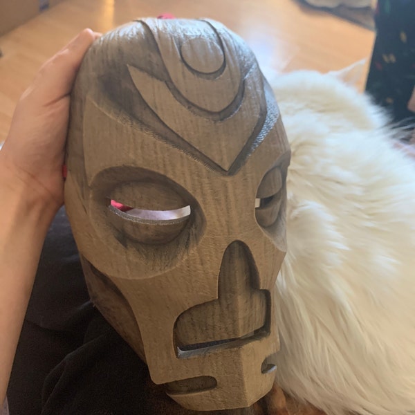 3D Printed Dragon Priest Inspired Mask - Wood and Metal Masks - Etsy