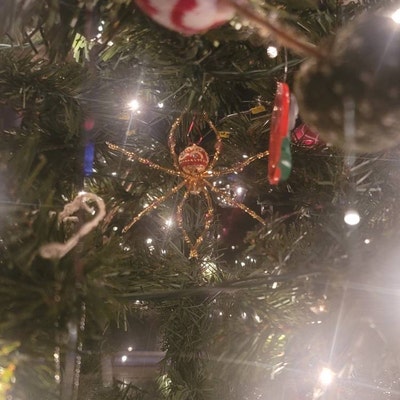 Christmas Spider, Ornament, Spiderville, Beaded Spider - Etsy