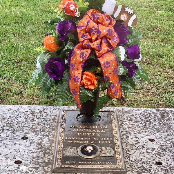 Tiger Fan Cemetery Flowers, Cemetery Urn Flowers, Grave Decorations ...
