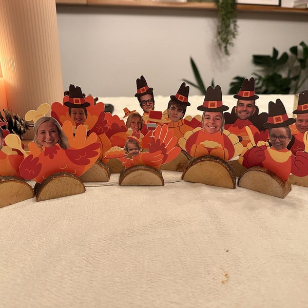 Thanksgiving Turkey Place Cards: Custom Table Decor (printable Template ...