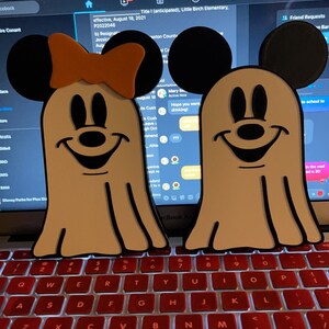 Mickey and Minnie Mouse Ghosts / Disney Inspired Halloween Decorations ...