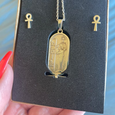 Egyptian Thoth Cartouche Necklace,egyptian Hieroglyphs Customizable ...