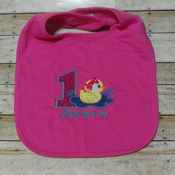 Rubber Ducky Duck Birthday Number 1 Digital Machine Embroidery Applique ...