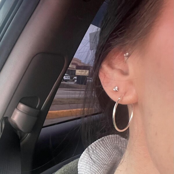 925 Solid Sterling Silver Small 10MM Endless Hoop Earrings, Nose Ring ...