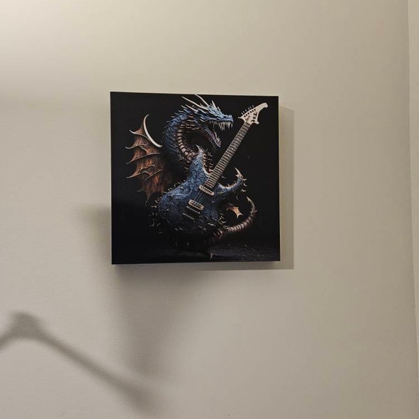 Splash Art Dragon Canvas Wrap, Dragon Wall Decor, Red Dragon Art ...