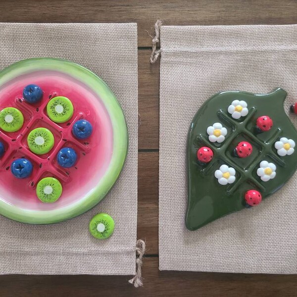 MINI Waffle Tic Tac Toe Game Set With Strawberry and Banana Slice Game ...
