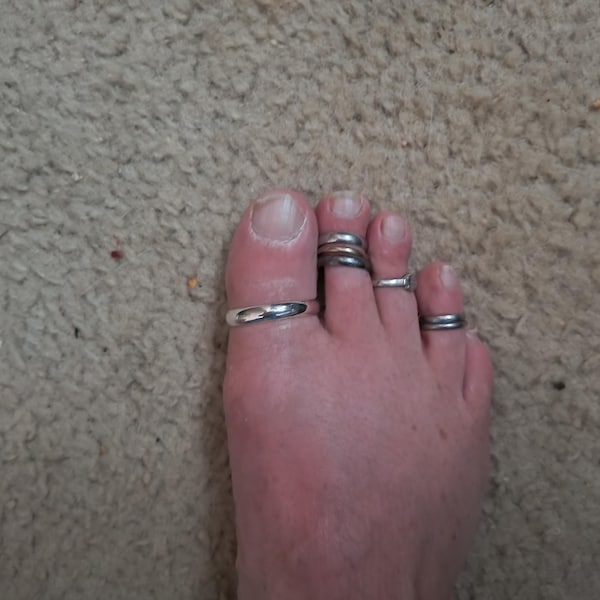 Custom Made to Order Big Toe Toe Ring or Thumb Ring Chain Sterling ...