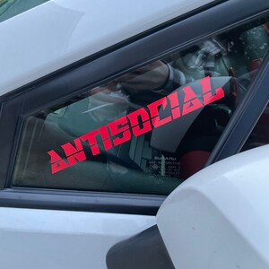 Antisocial / Decal Sticker Windshield Window Body Mirror Glass | Etsy
