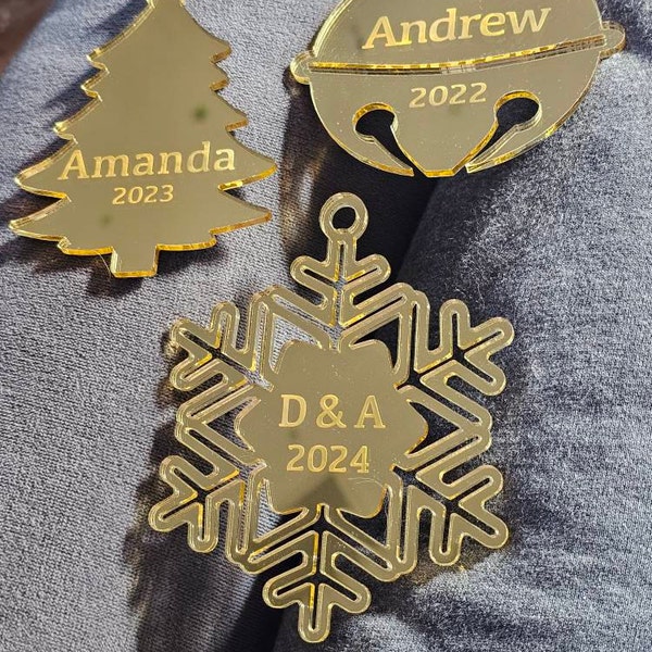 Personalized Name Ornament Sleigh Bell | Custom Gift Tag | Christmas ...