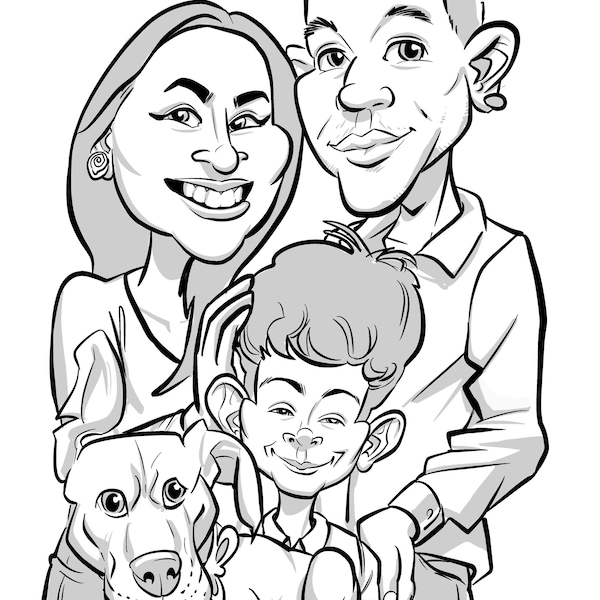 Hand Drawn Caricatures From Photo *DIGITAL Product-no Physical Copy* - Etsy
