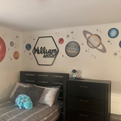 Full Sun & Planets Wall Stickers Set, Solar System Kids Room Decor or ...