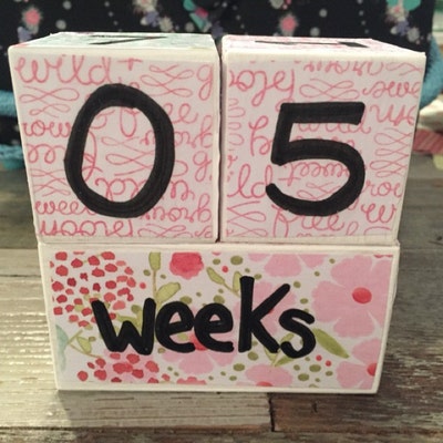 Unfinished Baby Age Blocks , Photo Blocks, Photo Prop, Month Blocks ...