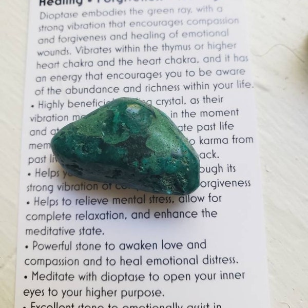 Dioptase Tumbled Crystal - Grade B - Multiple Sizes Available - Tumbled ...