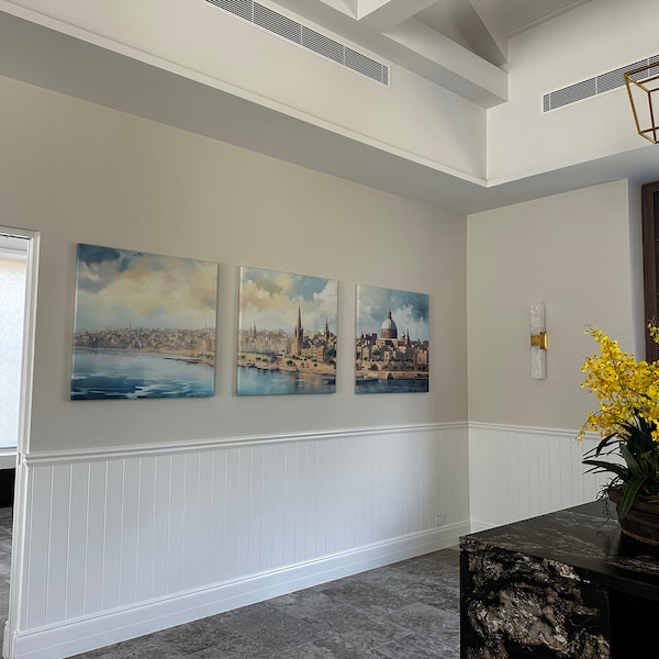 Scenic Philadelphia Skyline Canvas Print, Vintage Philadelphia Painting ...