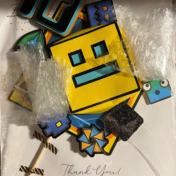 Geometry Dash Cake Topper - Etsy