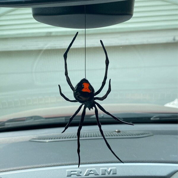 Black Widow Spider Car Charm. Cool and Stylish Car Accessory. Stained ...